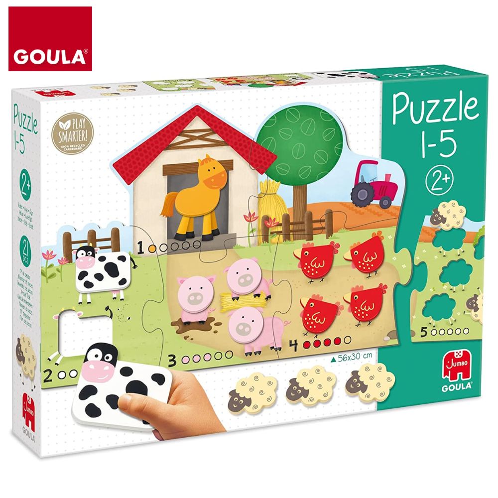 Puzzle madera Goula granja aprende a contar – MANCHATOYS